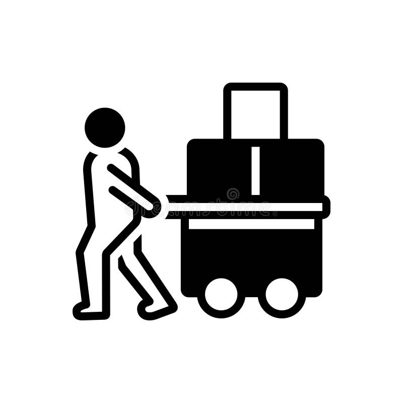 Black Solid Icon for Pulled, Pull and Burden Stock Vector ...