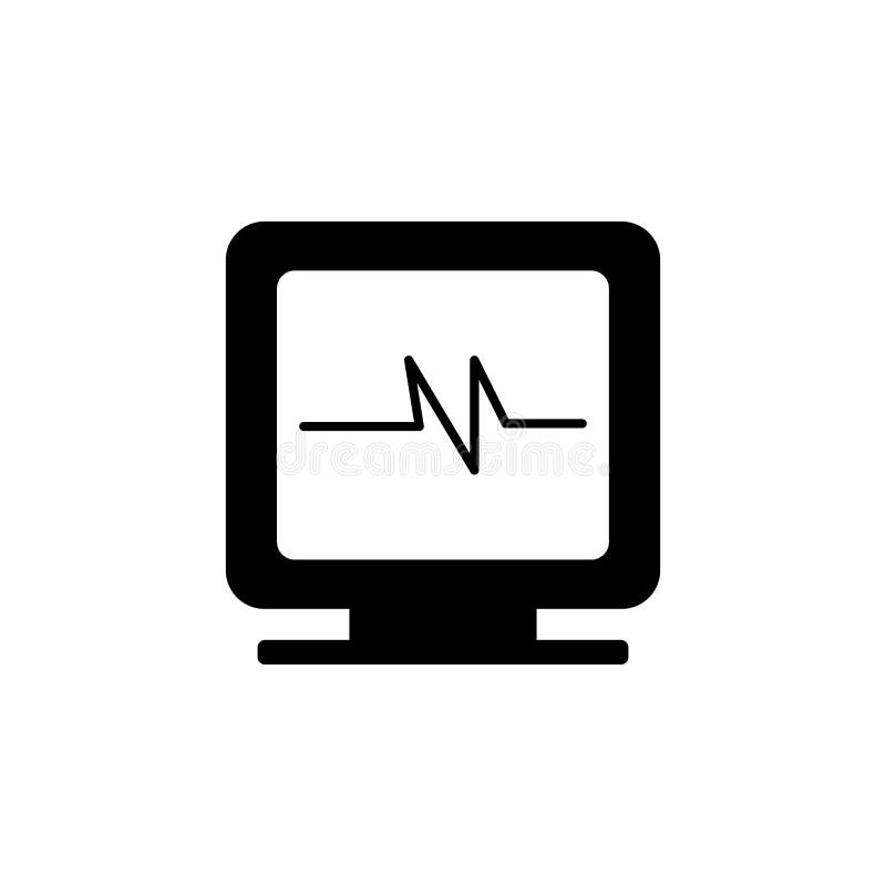 The Icon of Pulse on the Monitor. Simple Flat Icon Illustration, Vector ...