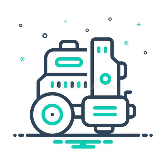 Mix Icon for Pumps, Machine and Pipeline Stock Illustration ...