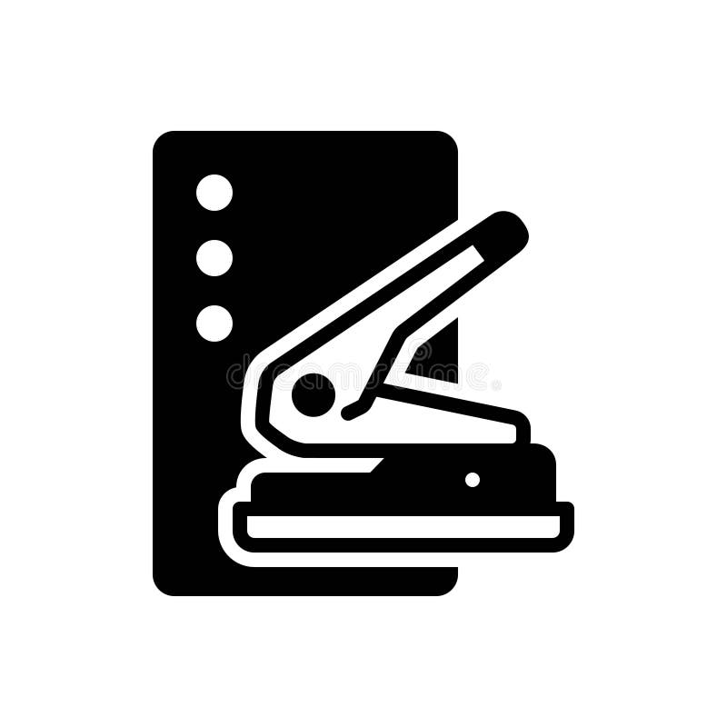 Black Solid Icon for Punch, Clip and Attach Stock Vector - Illustration ...