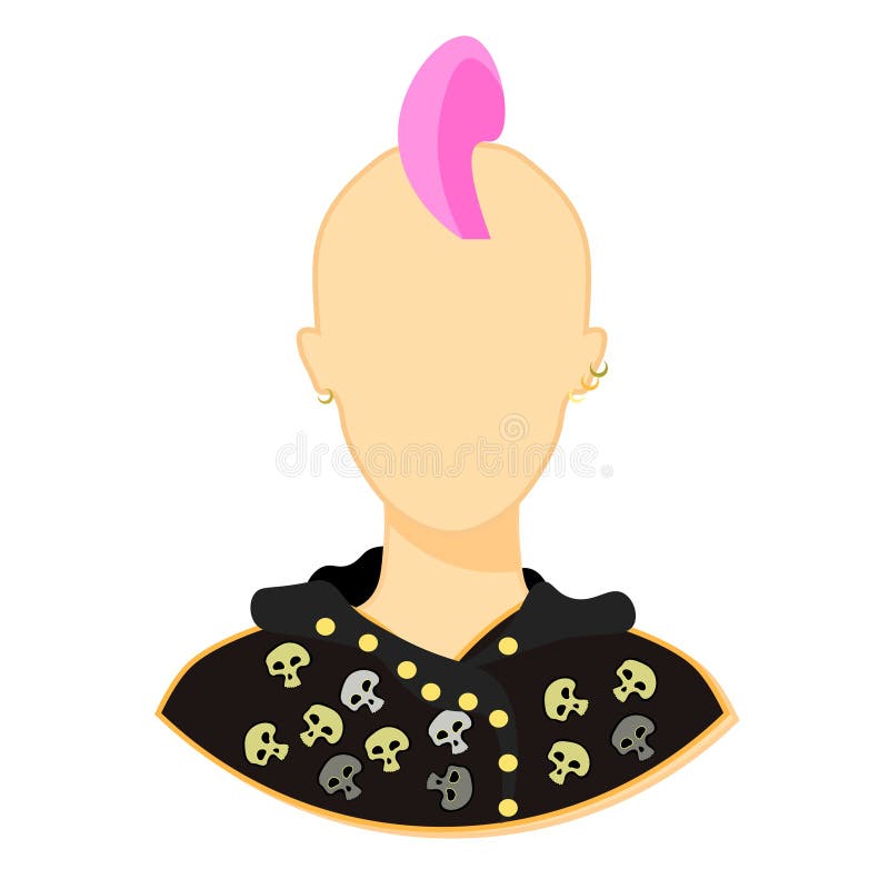Icon Punk Girl with the Skulls Vector Illustration Stock Vector ...