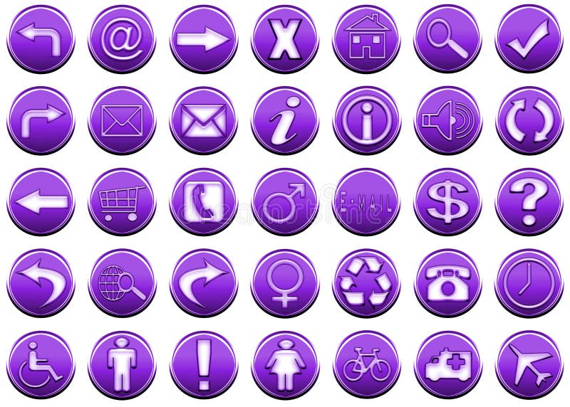 Icon purple set 1 stock illustration. Illustration of assistance - 5426862