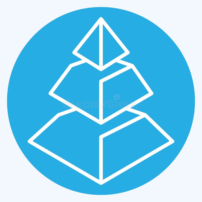Icon Pyramid Chart. Related To 3D Visualization Symbol. Blue Eyes Style ...