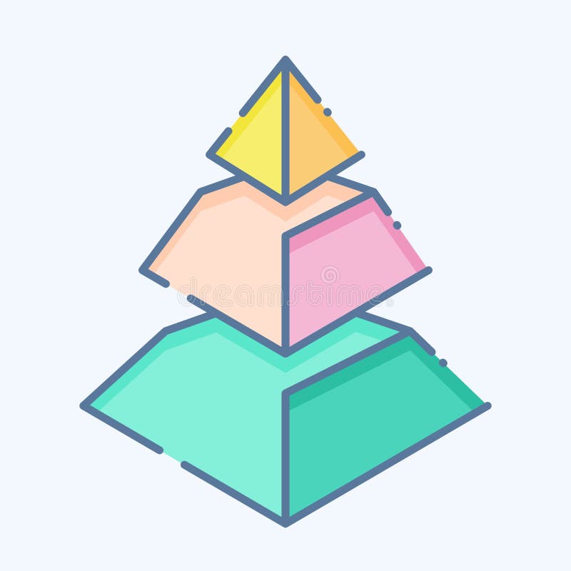 Icon Pyramid Chart. Related To 3D Visualization Symbol. Doodle Style ...