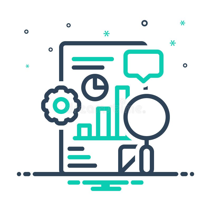 Mix Icon for Quantitative, Data and Research Stock Vector ...