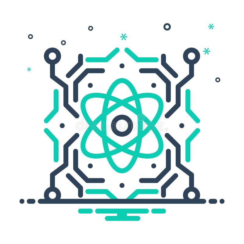 Mix Icon for Quantum, Artificial and Network Stock Vector ...
