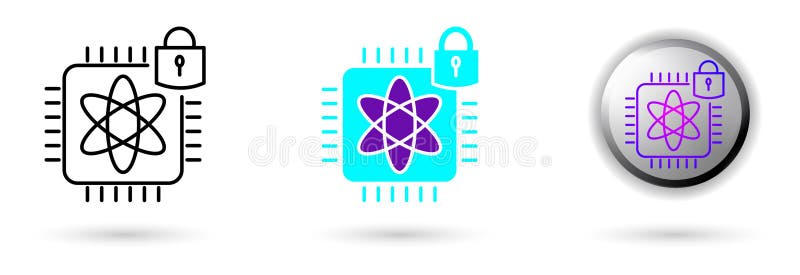 Icon Quantum cryptography stock vector. Illustration of processor ...