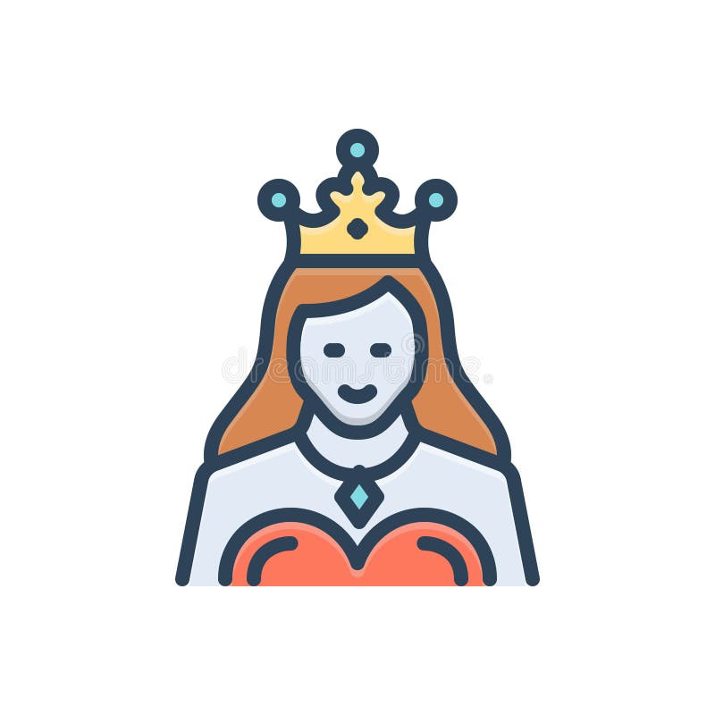 Color Illustration Icon for Queen, Highness and Mother Stock ...