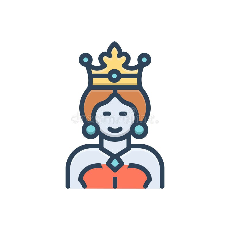 Color Illustration Icon for Queens, Monarch and Emperor Stock Vector ...