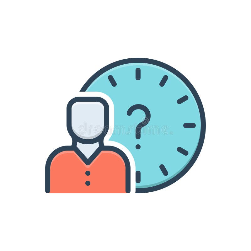 Color Illustration Icon for when, Question and People Stock ...