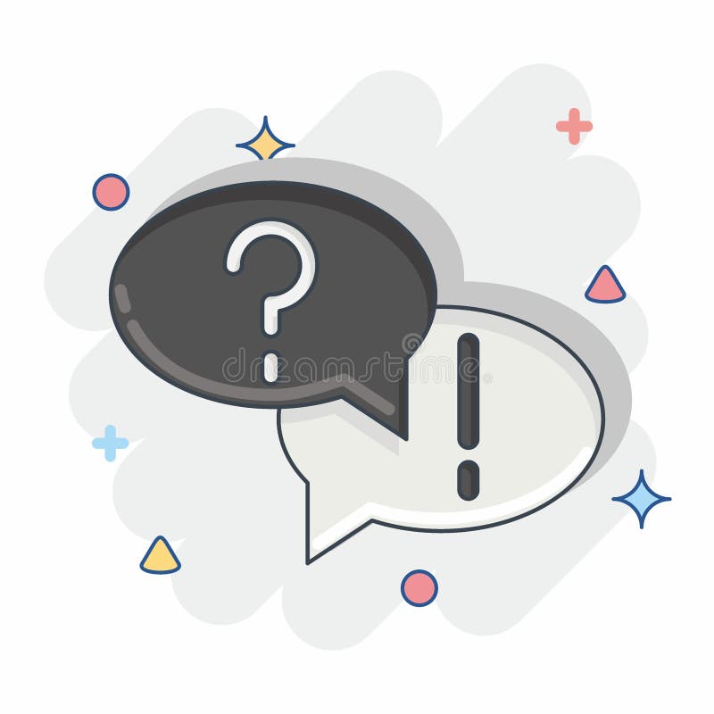 Icon Question and Answer. Related To Education Symbol. Comic Style ...