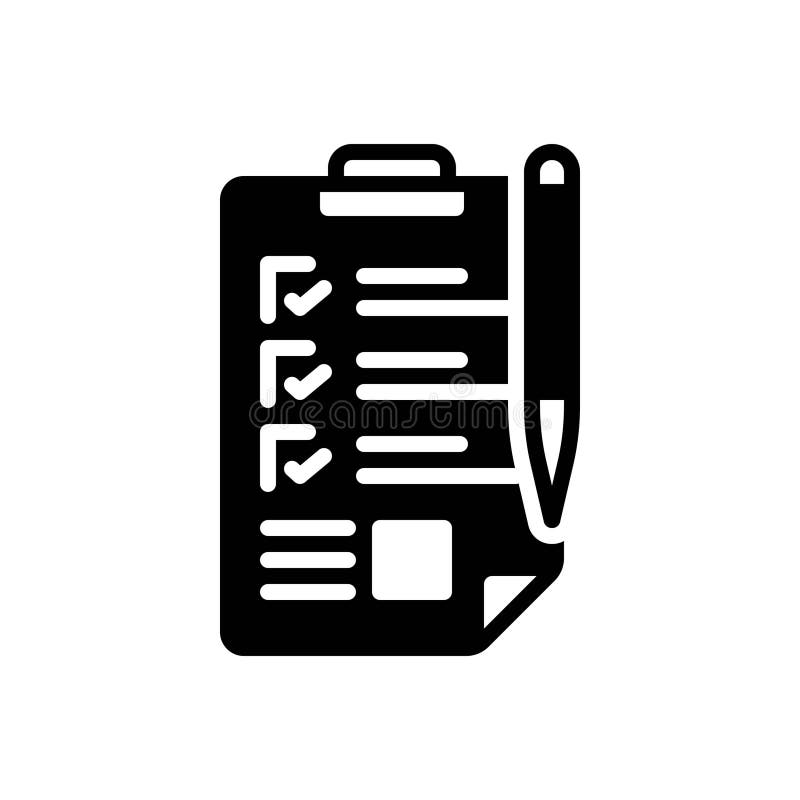 Black Solid Icon for Questionnaire, Interrogatory and Form Stock Vector ...