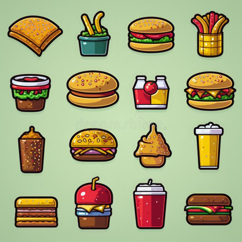 Icon for Quick-service Fast Food Stock Illustration - Illustration of ...