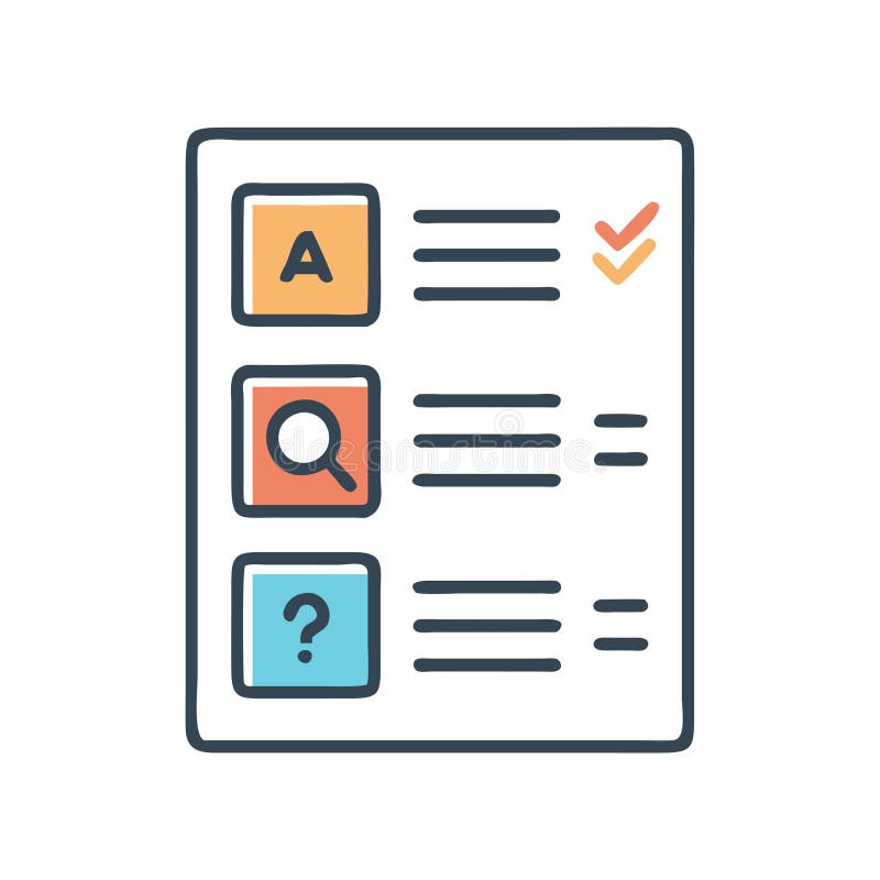 Icon for Quizzes and Learning Stock Vector - Illustration of ...