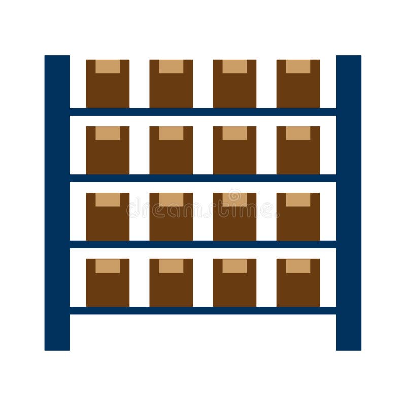 Icon with Rack with Boxes. Vector Illustration. Stock Image Stock ...