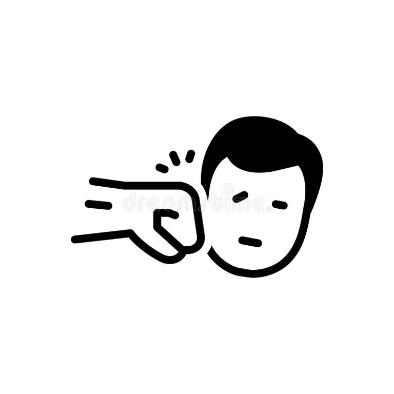 Black Solid Icon for Rage, Anger and Punch Stock Vector - Illustration ...