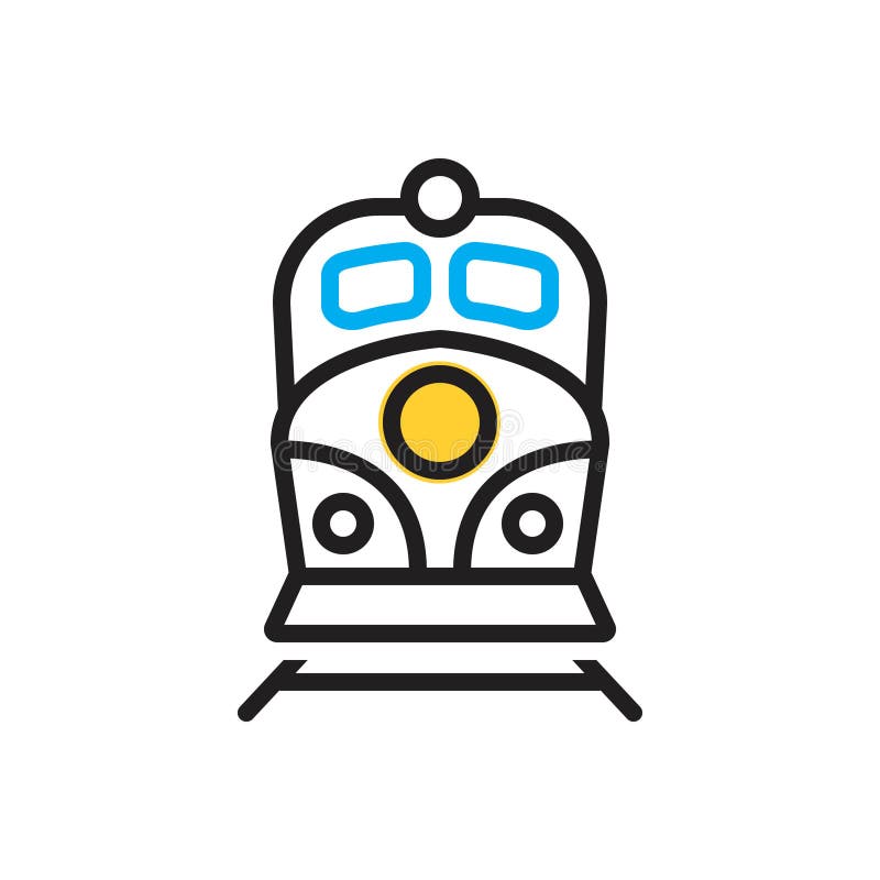 Multi Color Icon for Rail, Engine and Transport Stock Illustration ...