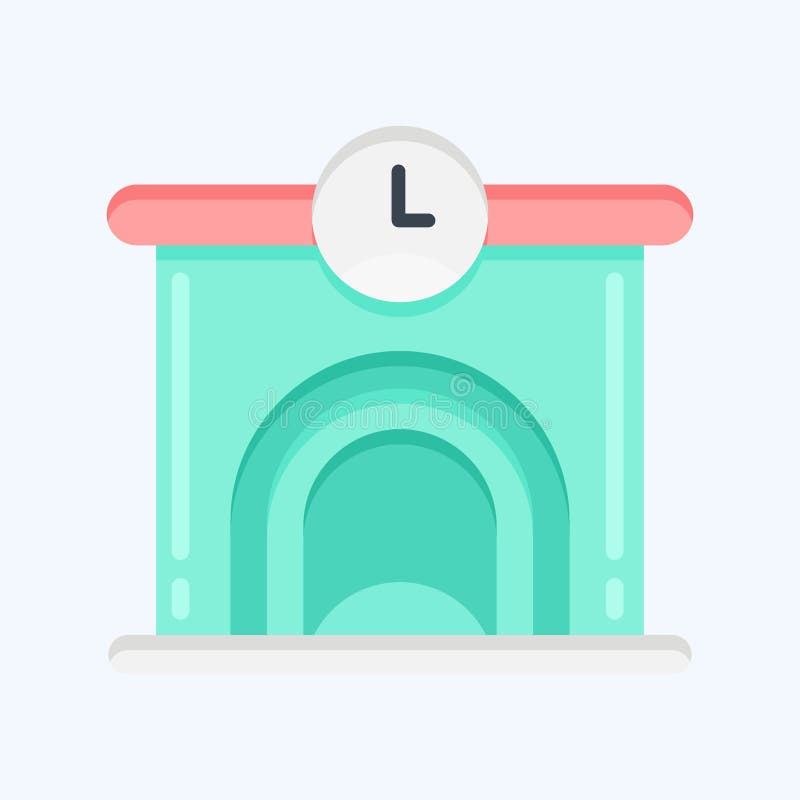 Icon Railway Station. Suitable for Education Symbol. Blue Eyes Style ...