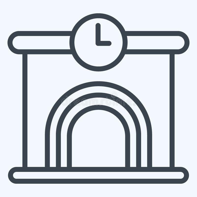 Icon Railway Station. Suitable for Education Symbol. Line Style. Simple ...