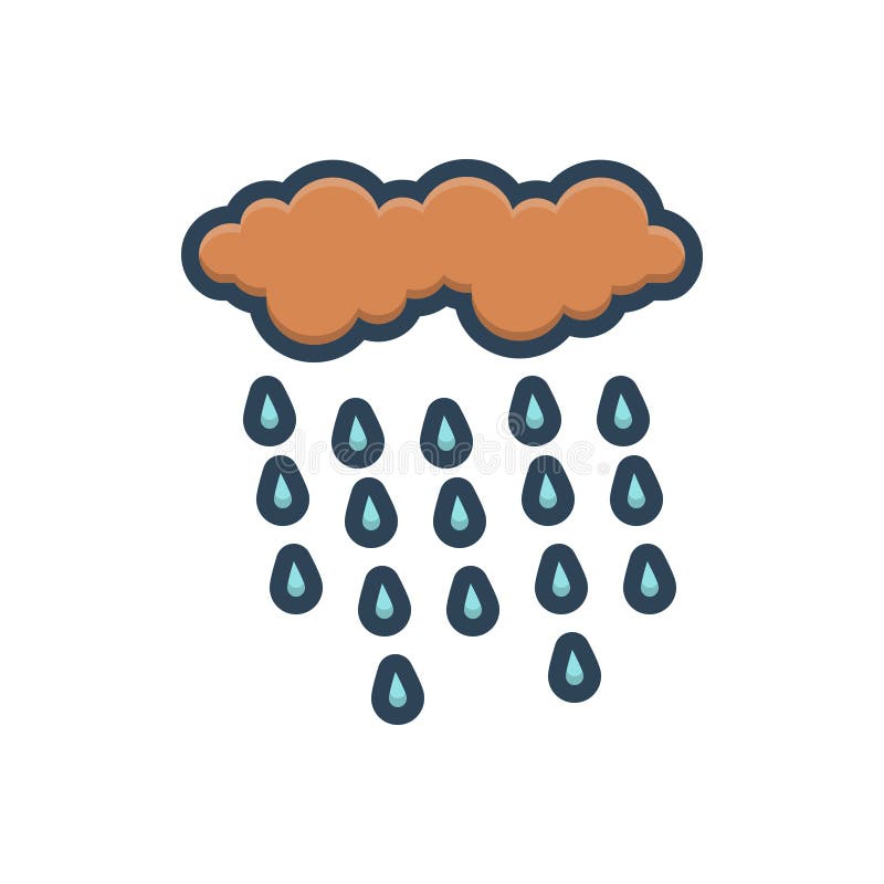 Color Illustration Icon for Rain, Rainfall and Precipitation Stock ...