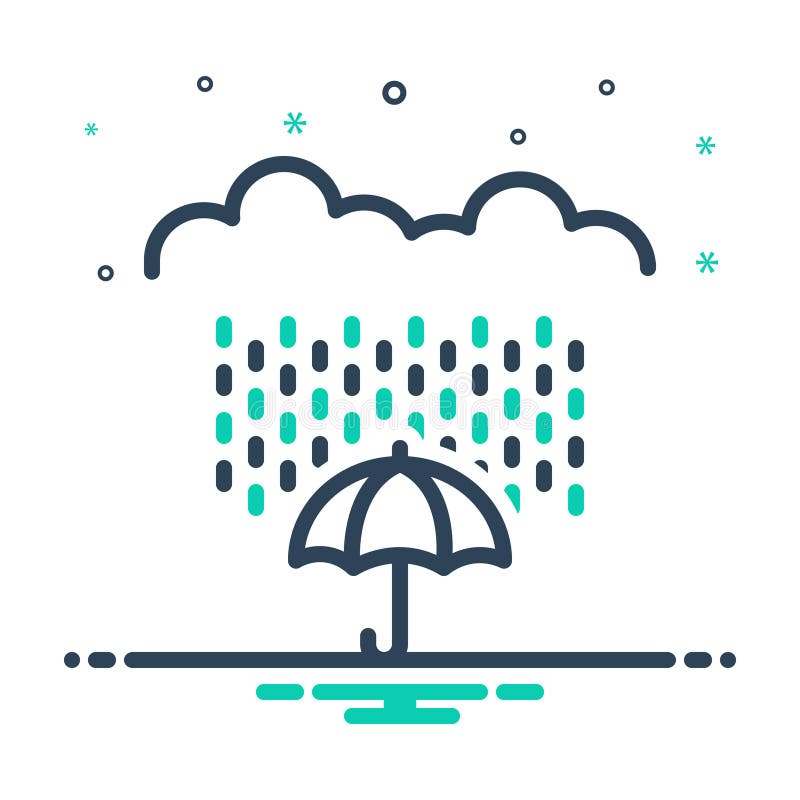 Mix Icon for Rain, Rainfall and Rainwater Stock Vector - Illustration ...