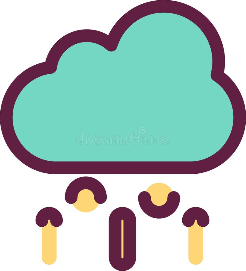 Icon Rainfall - Line Cut Style Stock Vector - Illustration of cloudy ...