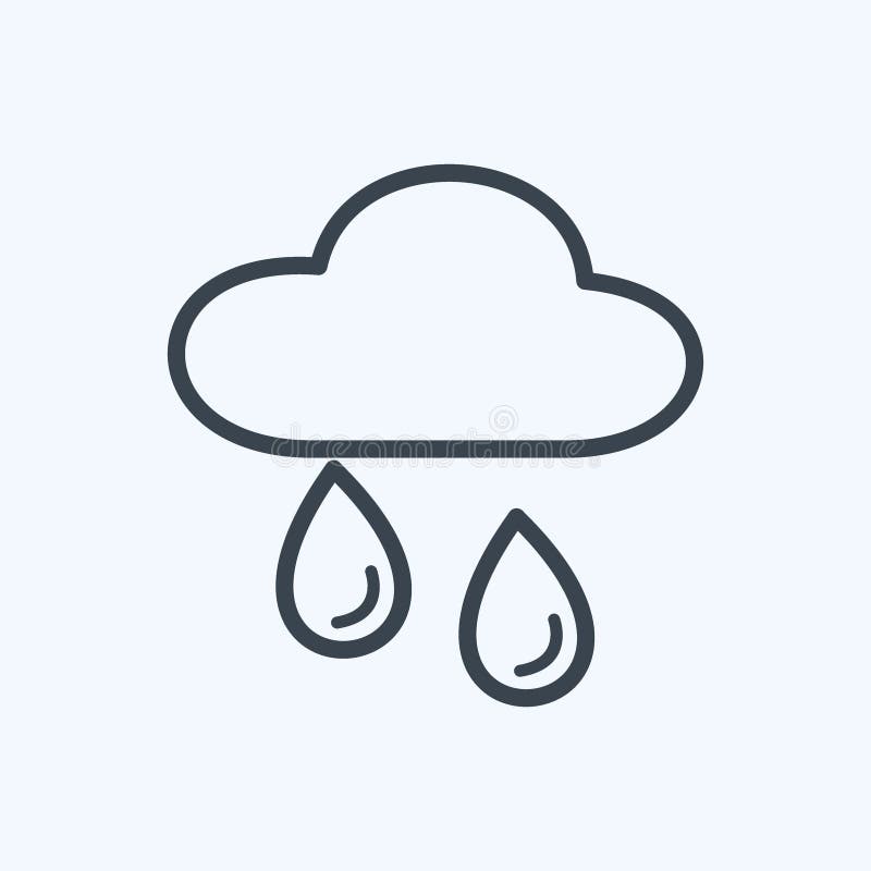 Icon Raining. Suitable for Spring Symbol. Line Style. Simple Design ...