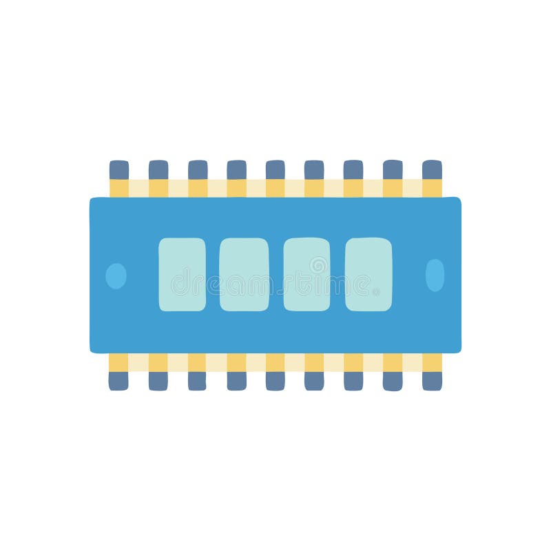 Icon for RAM Chips and Memory Stock Vector - Illustration of school ...