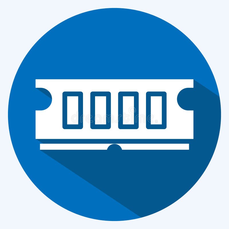 Icon RAM. Suitable for Computer Components Symbol. Long Shadow Style ...