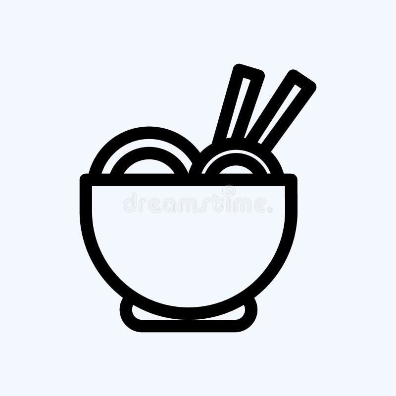Icon Ramen. Suitable for Japanese Symbol. Line Style. Simple Design ...