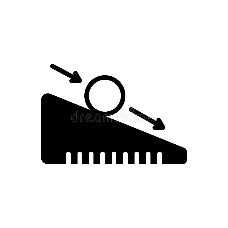 Black Solid Icon for Ramp, Slope and Trailer Stock Illustration ...