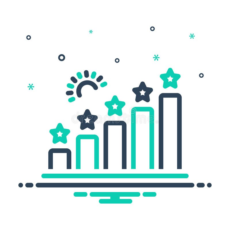 Mix Icon for Rankings, Rating and Grow Stock Vector - Illustration of ...