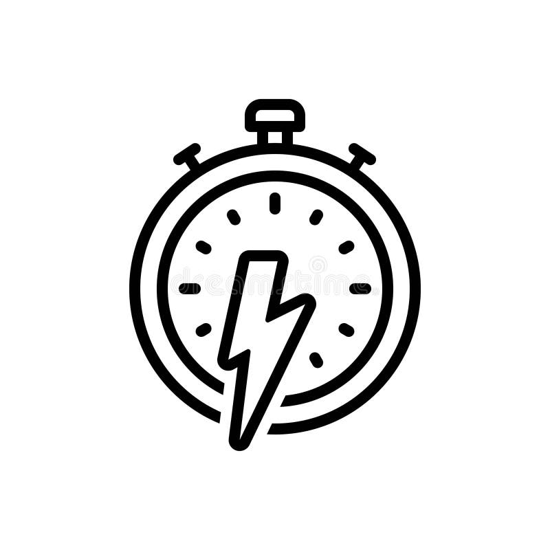 Black Line Icon for Rapid, Fast and Hasty Stock Vector - Illustration ...