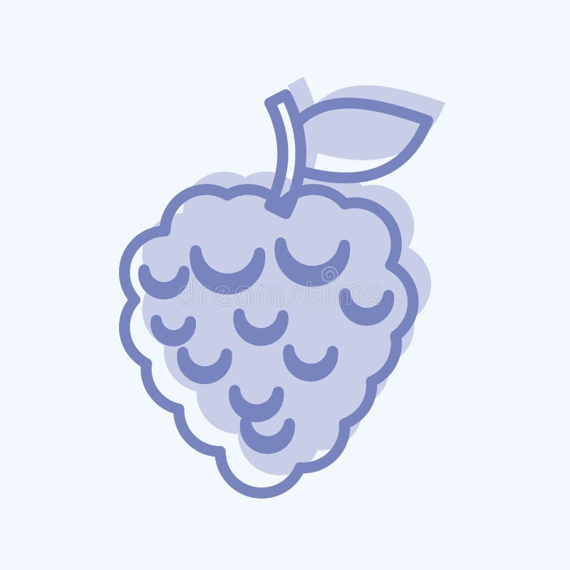 Icon Raspberry. Suitable for Fruits and Vegetables Symbol. Two Tone ...