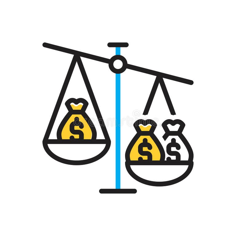 Multi Color Icon for Ratio, Proportion and Balance Stock Illustration ...