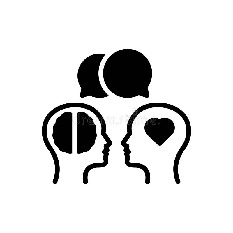 Black Solid Icon for Rationality, Sentience and Feeling Stock ...