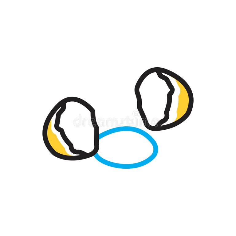 Multi Color Icon for Raw, Uncooked and Egg Stock Illustration ...