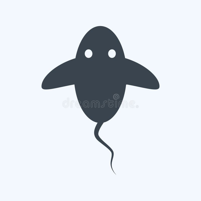 Icon Ray Fish. Suitable for Sea Symbol. Glyph Style. Simple Design ...