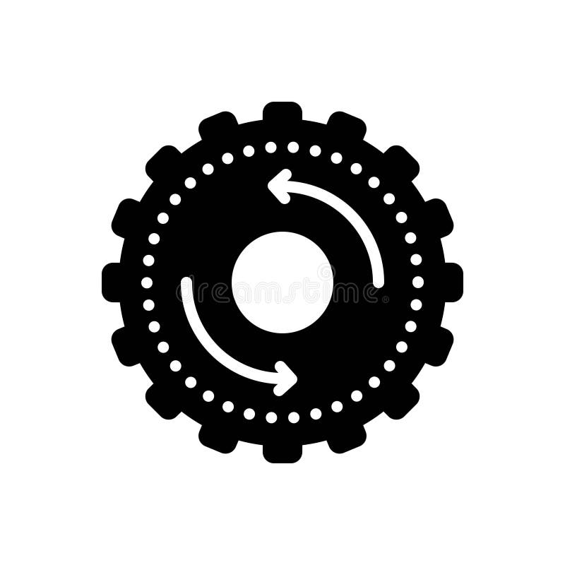 Black Solid Icon for Re, Process and Setting Stock Vector ...