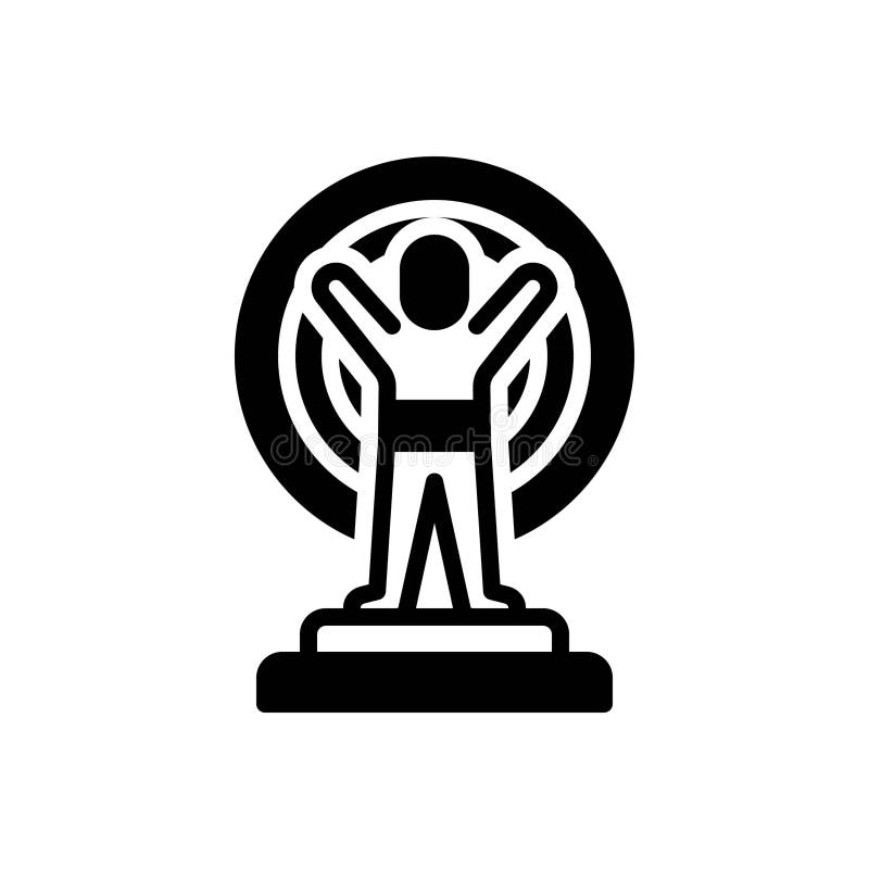 Black Solid Icon for Reach, Achievement and Success Stock Vector ...