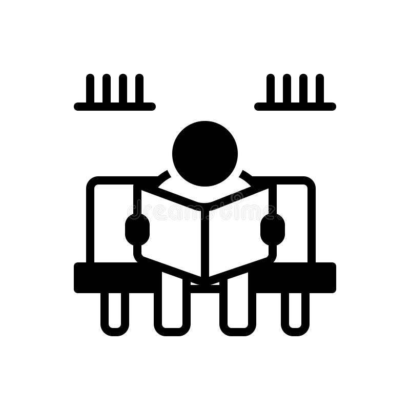 Black Solid Icon for Reading Book, Reading and Book Stock Vector ...