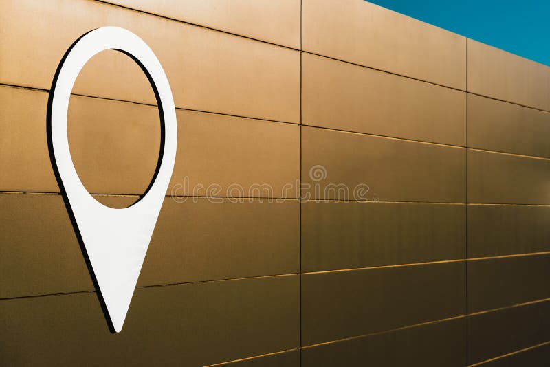Icon Real Empty Map Pin on an Empty Wall, Copy Space Stock Image ...