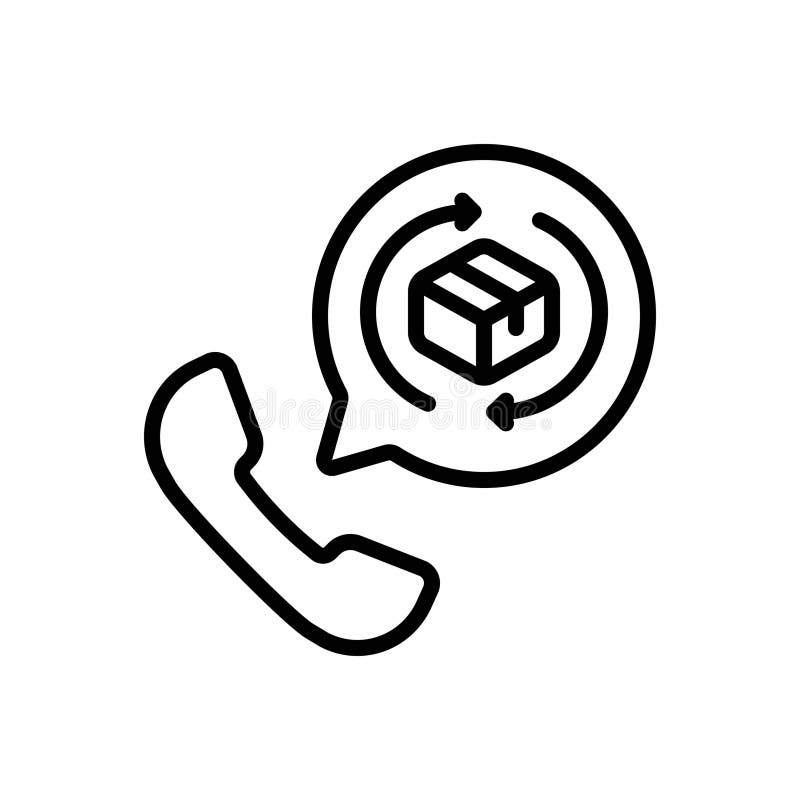 Black Line Icon for Recall, Remember and Phone Stock Vector ...