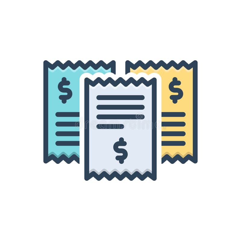 Color Illustration Icon for Receipt, Receiving and Billing Stock Vector ...