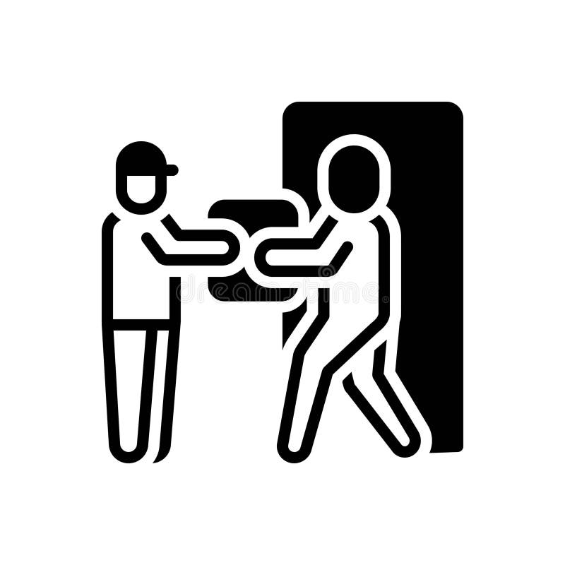 Black Solid Icon for Receiving, Parcel and Deliery Stock Vector ...