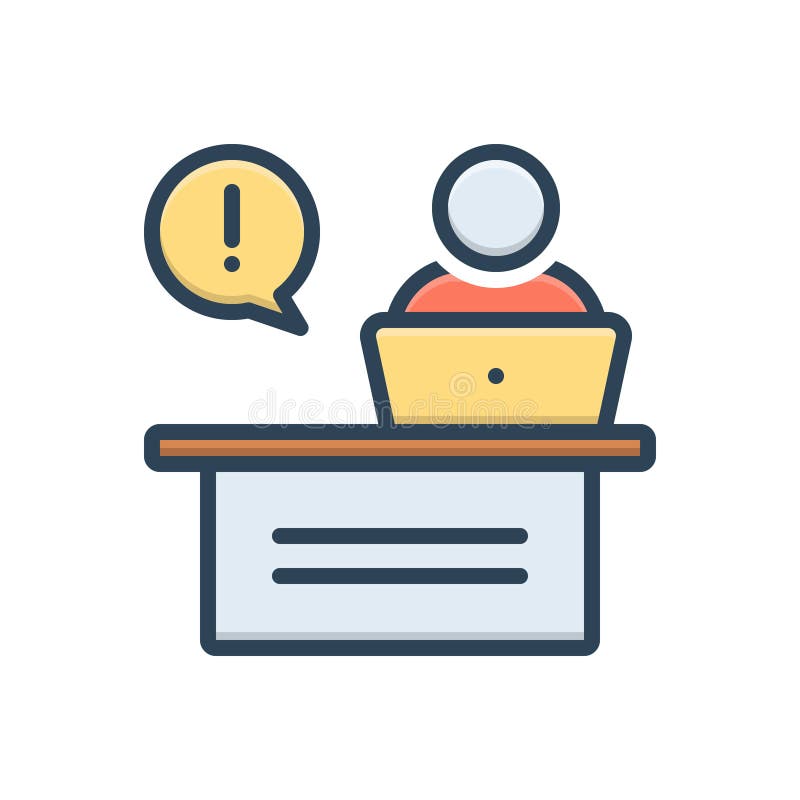 Color Illustration Icon for Reception Desk, Information and Lobby Stock ...