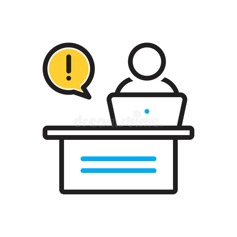 Multi Color Icon for Reception Desk, Information and Service Stock ...