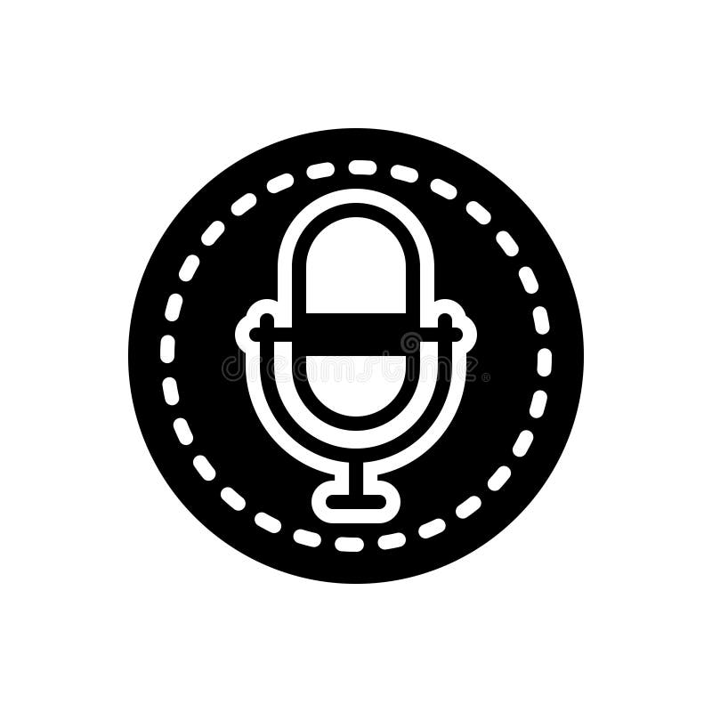 Black Solid Icon for Recording, Audio and Sound Stock Vector ...