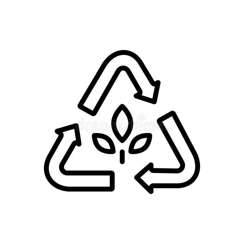 Black Line Icon for Recyclable, Recycle and Reduce Stock Vector ...