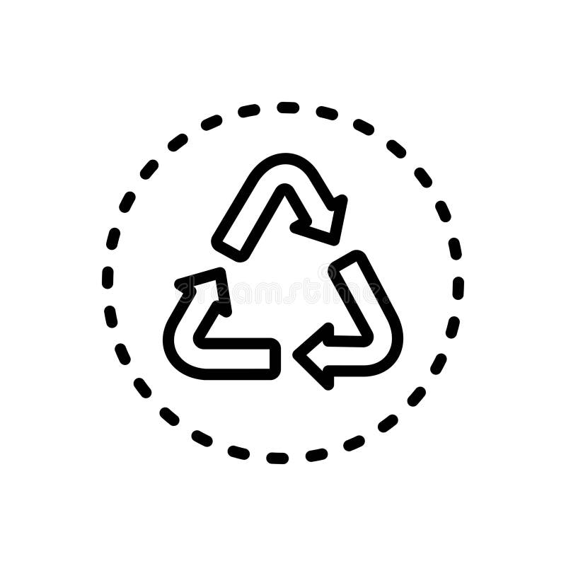 Black Line Icon for Recycle, Recapitulate and Reduce Stock Illustration ...